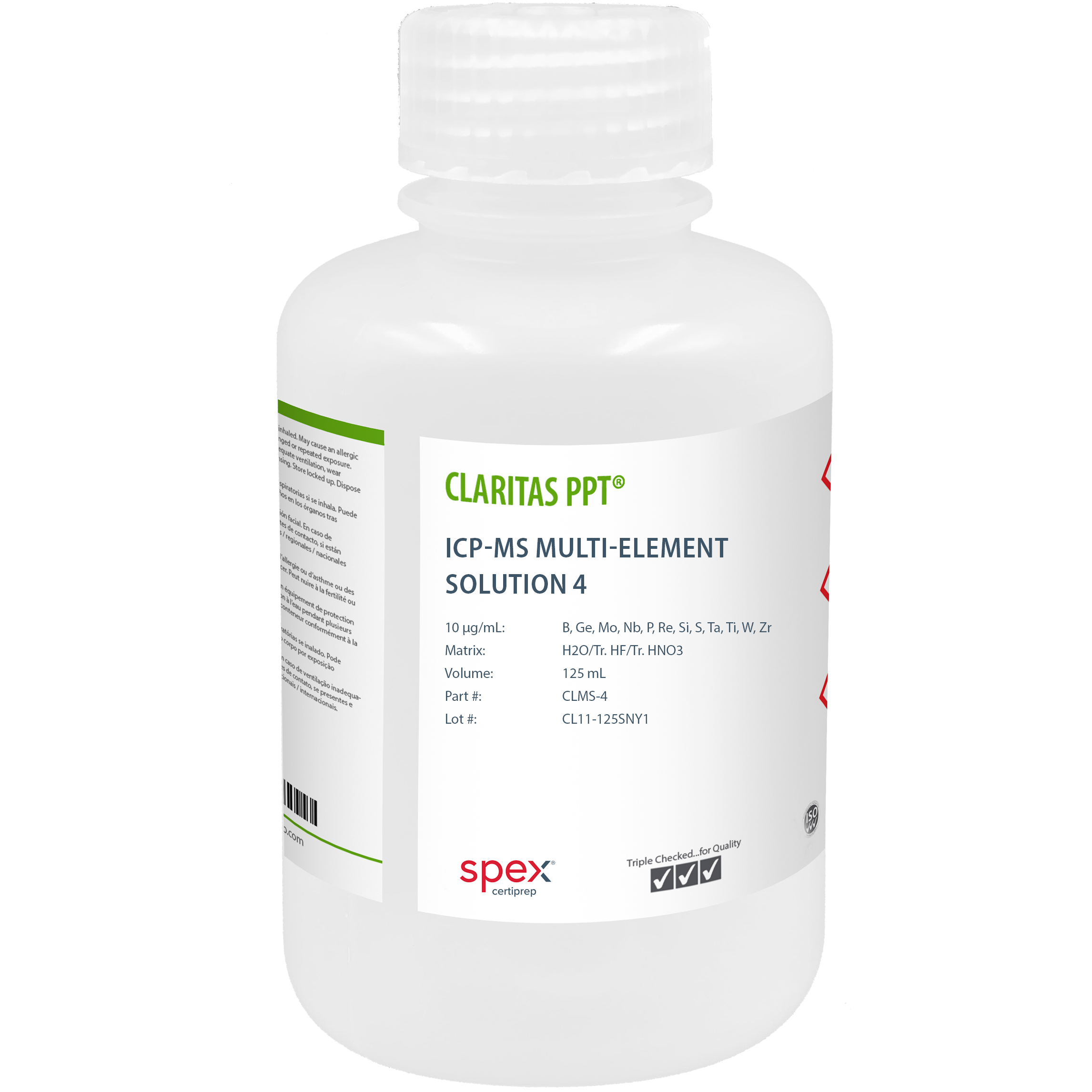 ICP-MS Multi-Element Solution 4, 10 µg/mL (10 ppm), 125 mL CLMS-4 SPEX