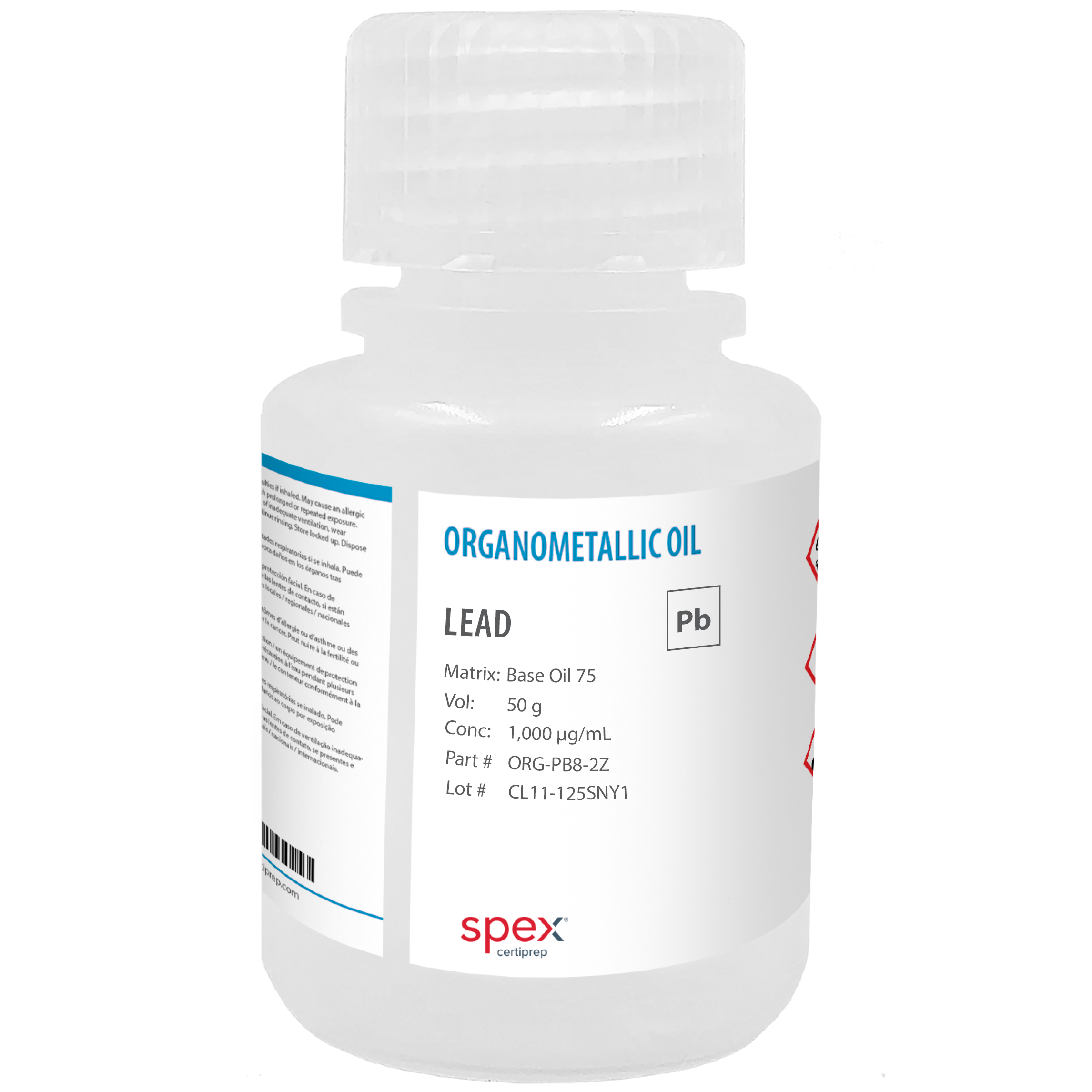 Lead 1,000 µg/mL (1,000 ppm) 50g ORG-PB8-2Z SPEX #1100110197