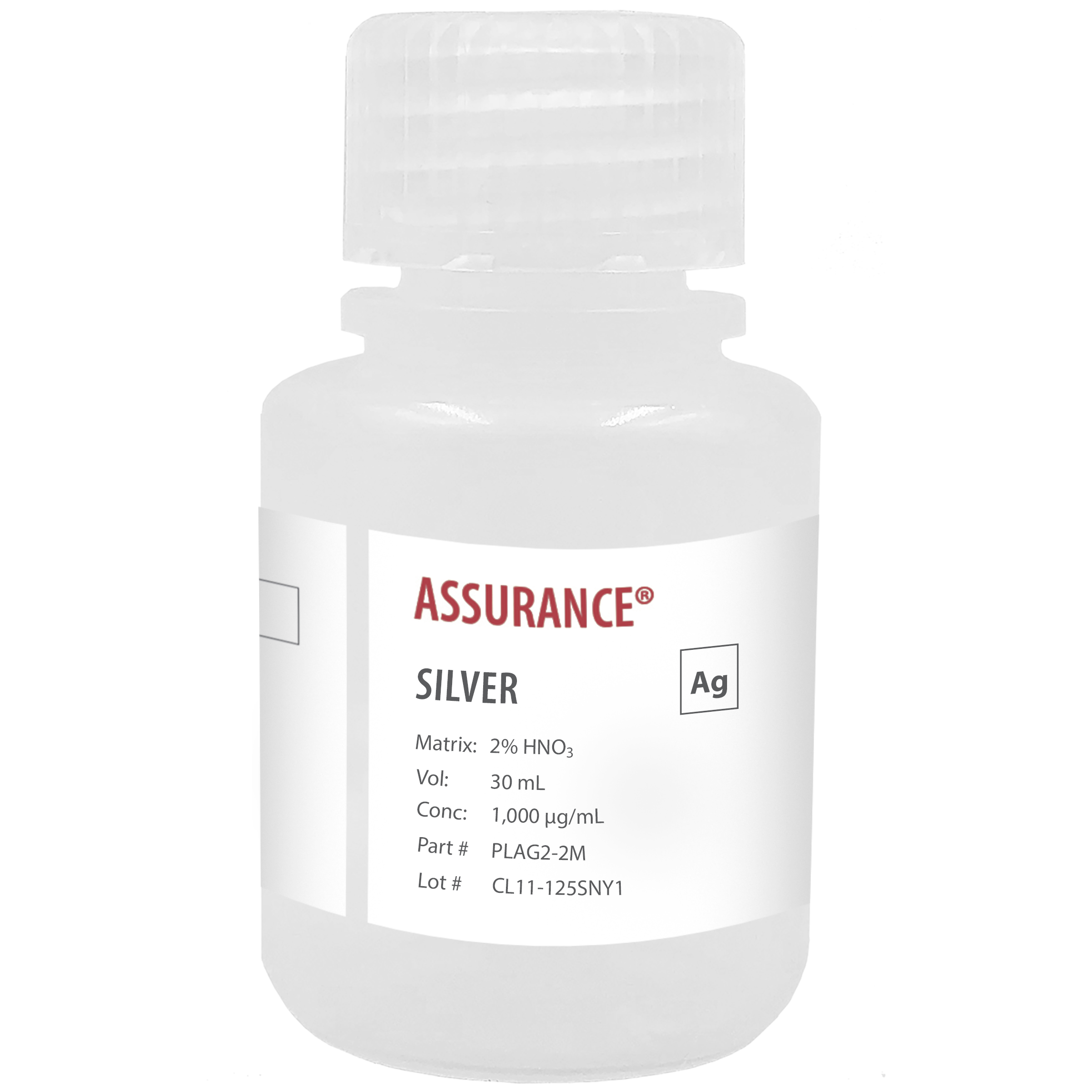 Silver, 1,000 µg/mL, for AA and ICP, 30 mL PLAG2-2M SPEX #10007521