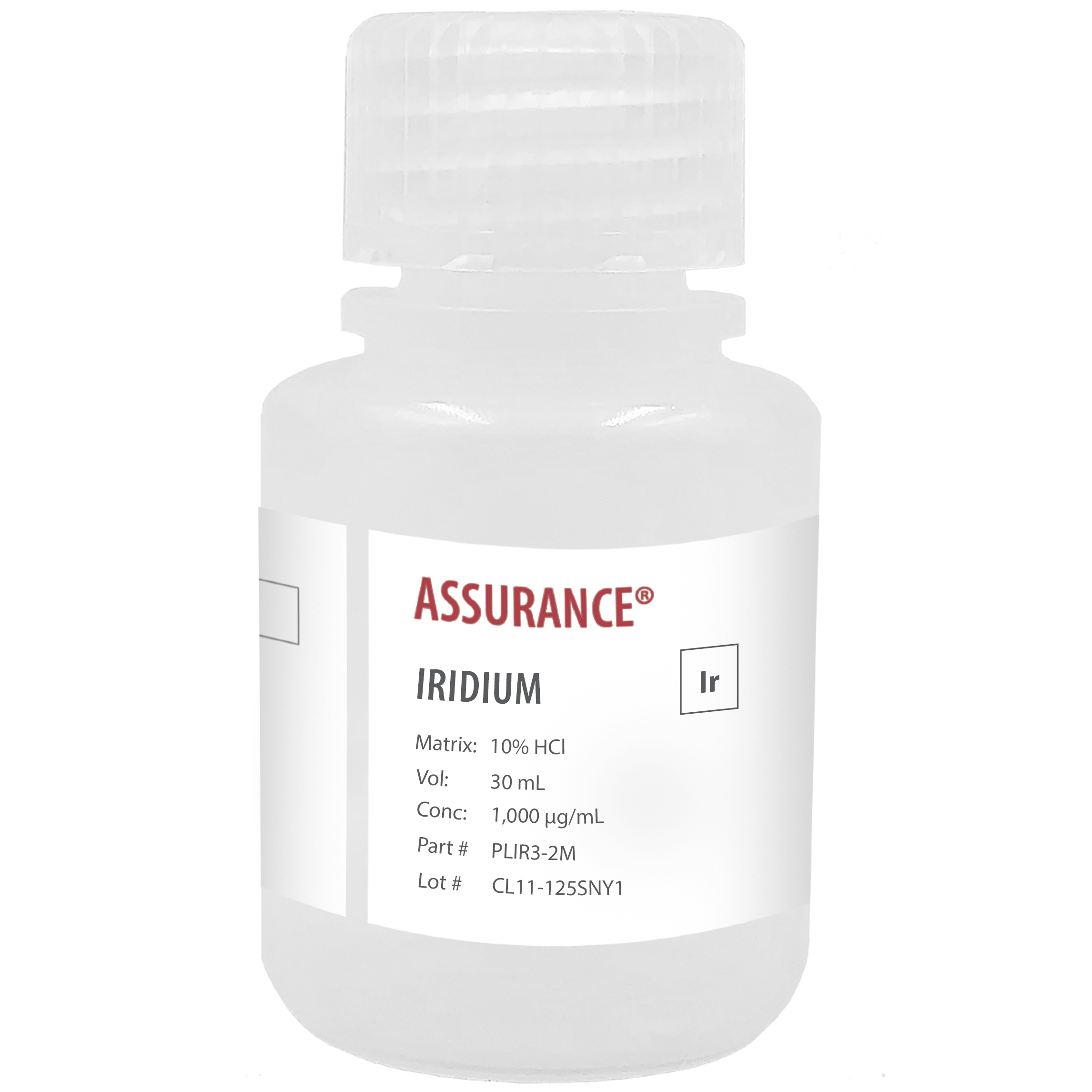 Iridium, 1,000 µg/mL, for AA and ICP, 30 mL PLIR3-2M SPEX #10007605