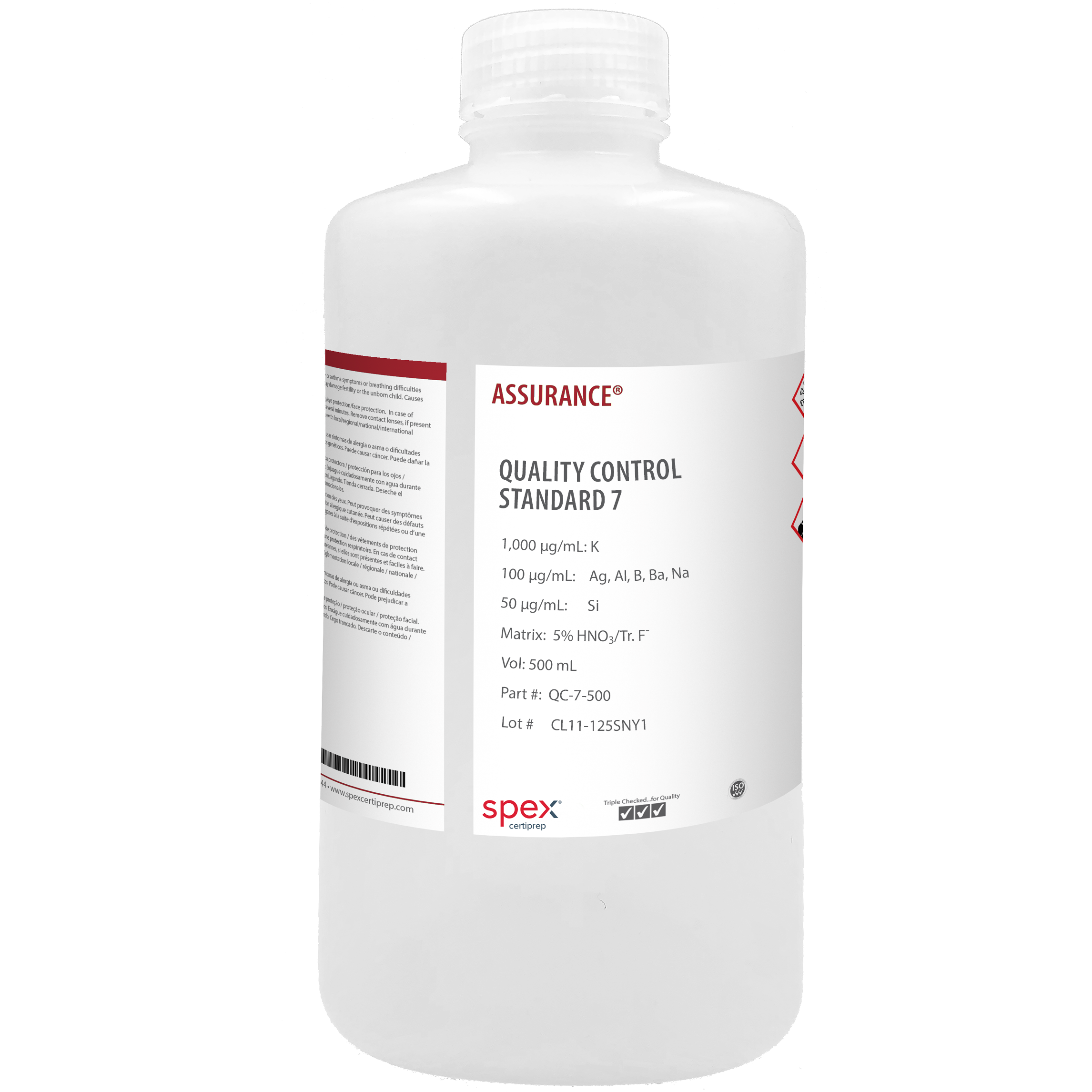 Quality Control Standard 7 for AA & ICP, 500 mL QC-7-500 SPEX #1100110