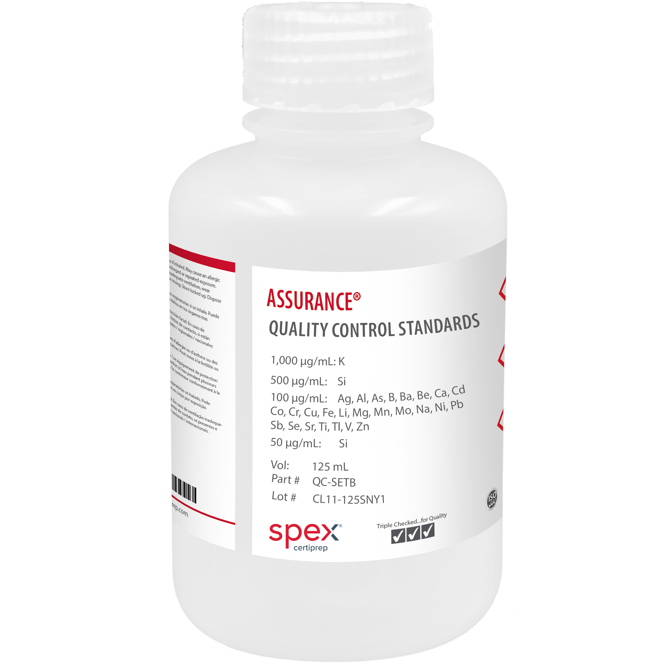 Set of 2 Quality Control Standards for AA & ICP, 125 mL QC-SETB SPEX